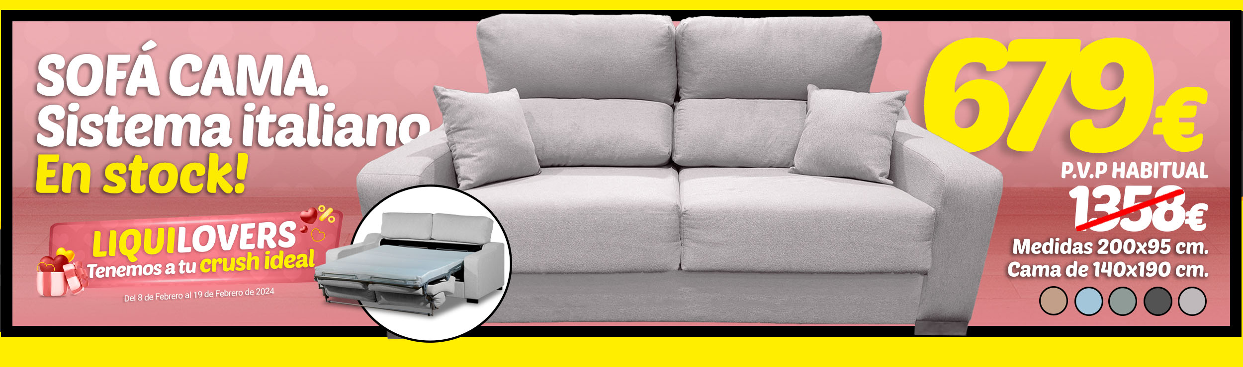 Sofás cama apertura italiana baratos y en liquidacion.